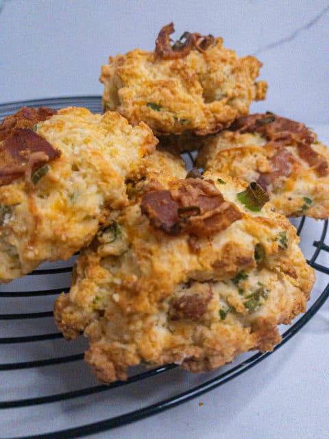 Bacon, Cheddar, Scallion Drop Biscuits - She's Almost Always Hungry