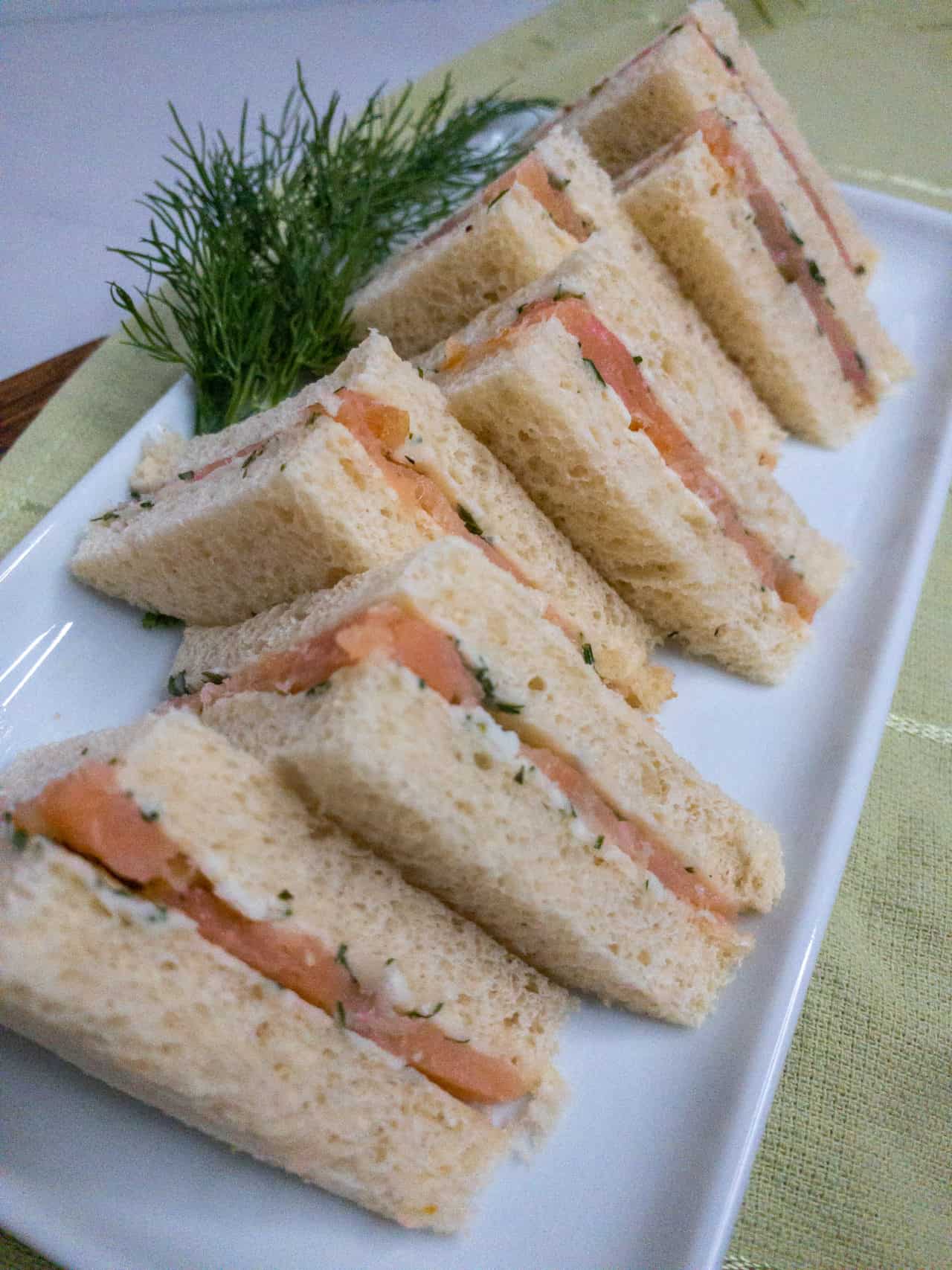 Smoked Salmon Tea Sandwiches - She's Almost Always Hungry